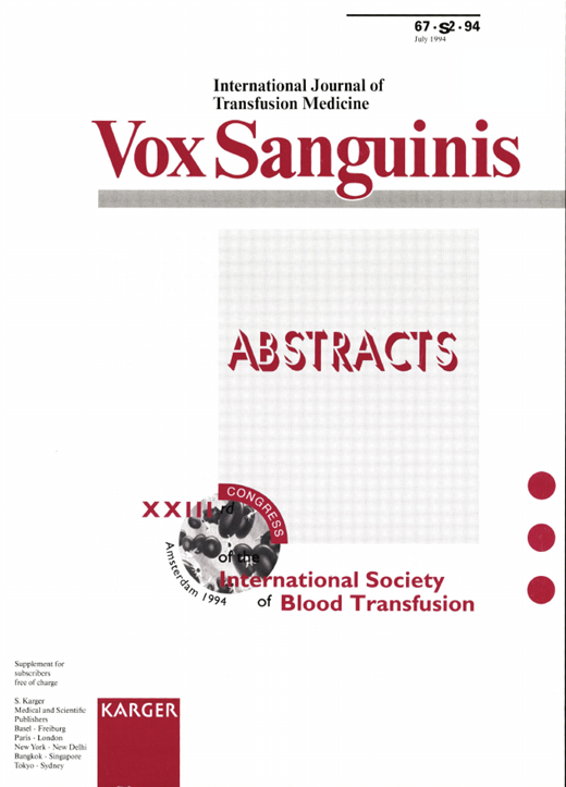 Title Page / Table of Contents | Vox Sanguinis | Karger Publishers